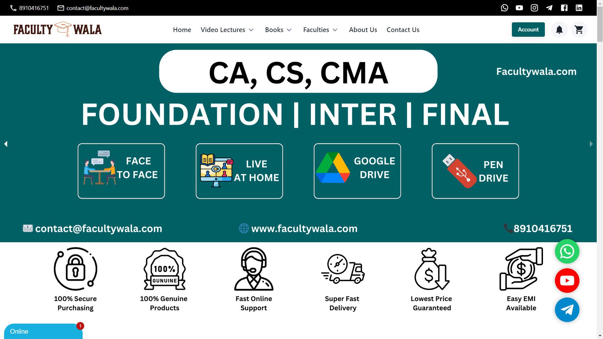 Facultywala - Best Faculties in India for CA CS CMA Online Video ...